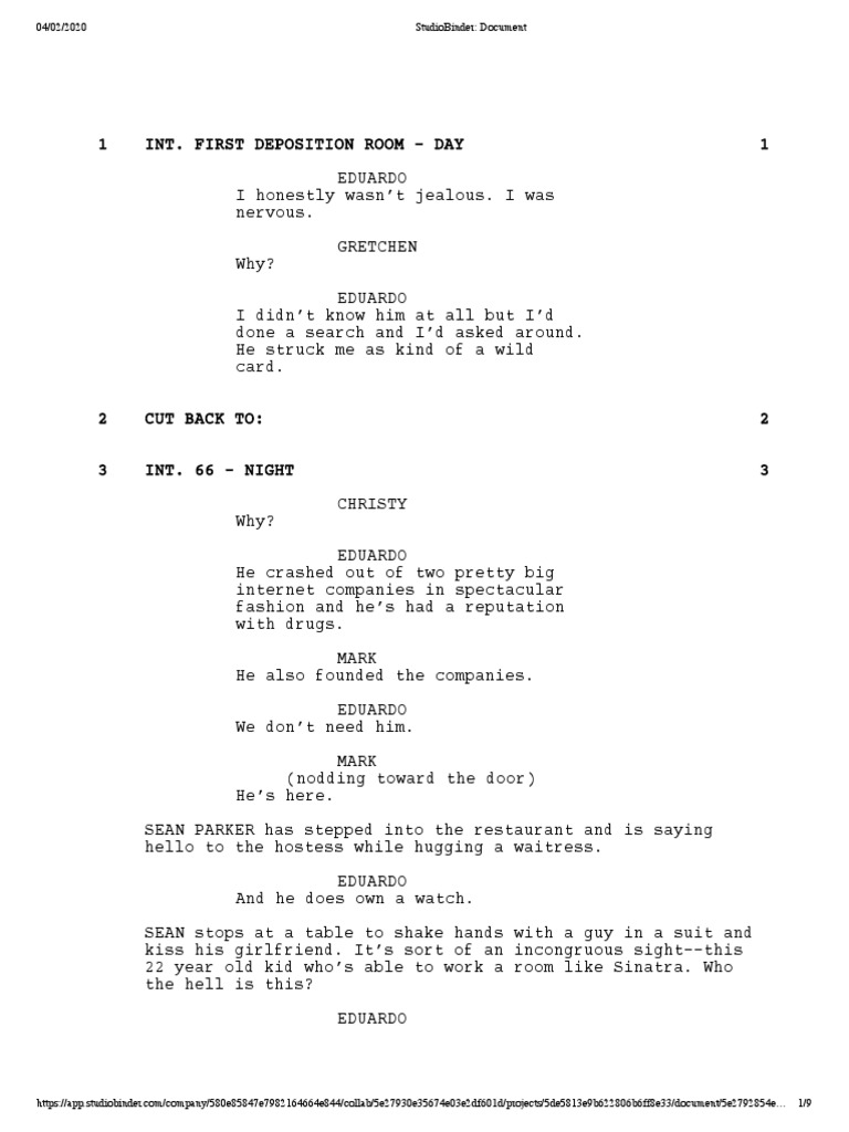 The Social Network Script | PDF