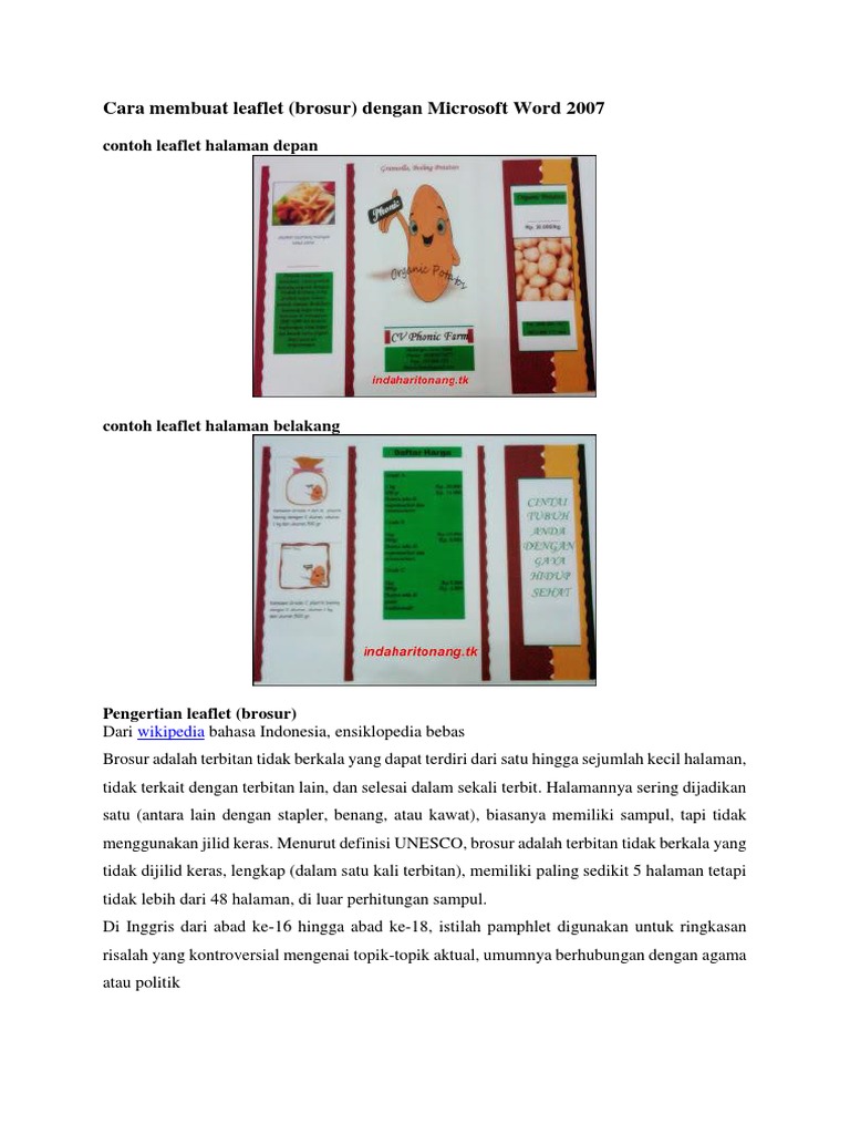 Cara Membuat Leaflet | PDF