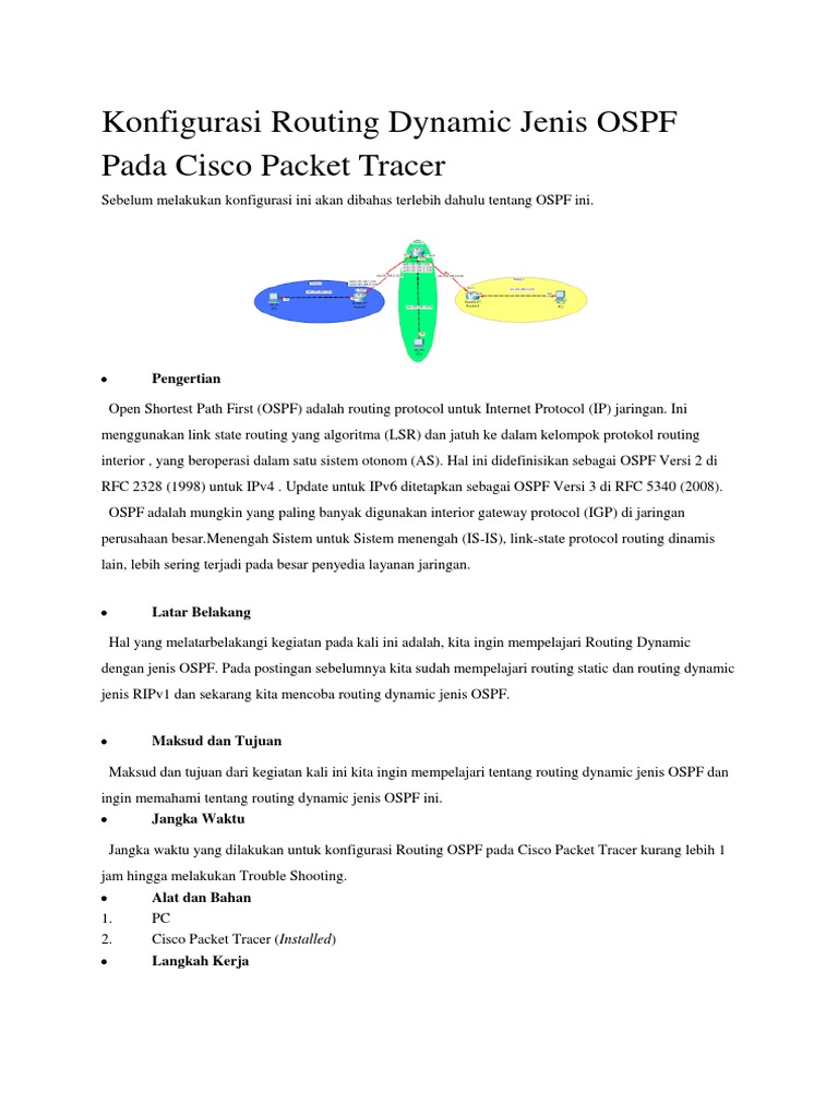Konfigurasi OSPF (Dinamis Routing) 1 | PDF