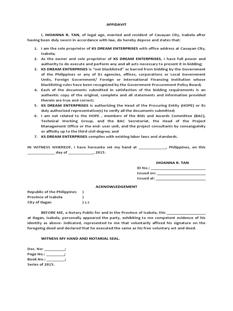 Affidavit Supplier | PDF | Affidavit | Notary Public