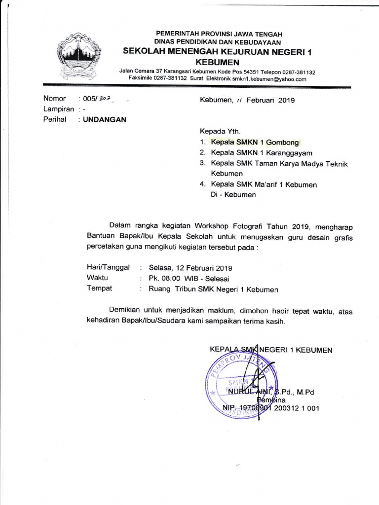 Surat Undangan Workshop | PDF