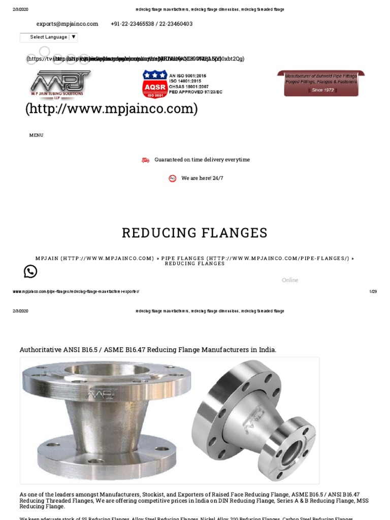 Reducing Flange Manufacturers, Reducing Flange Dimensions, Reducing ...
