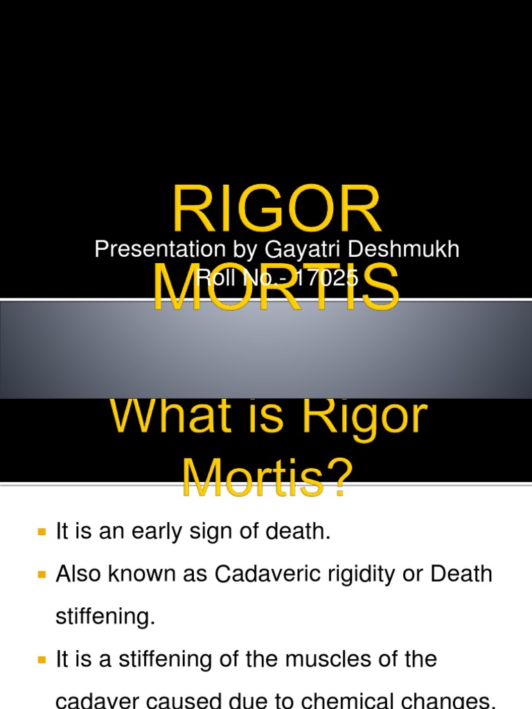 Rigor Mortis Stages