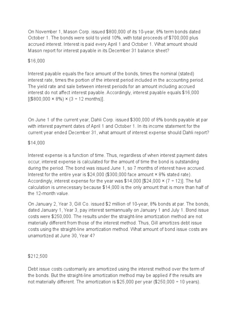 Bond Interest Payable Calculations | PDF | Bonds (Finance) | Present Value