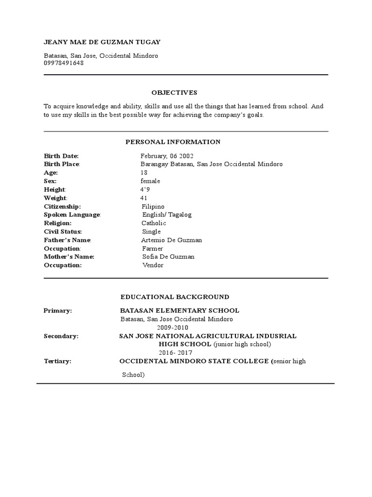 Jeany Mae de Guzman Tugay | PDF