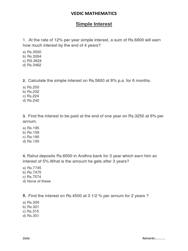 Simple Interest | PDF | Interest | Liability (Financial Accounting)