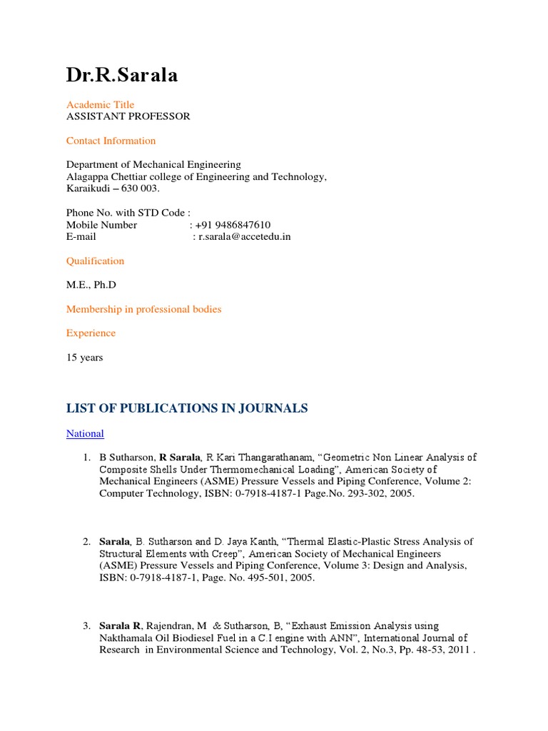 Sarala Mam Resume | Download Free PDF | Composite Material | Fibers