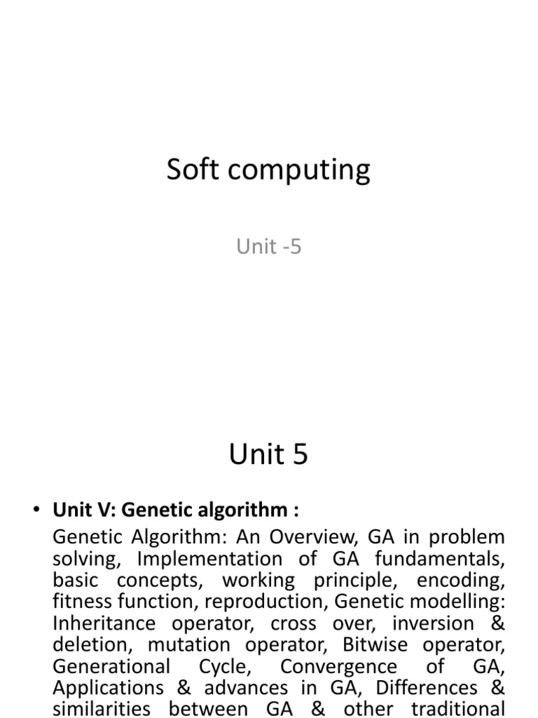 Unit 5 | PDF | Genetic Algorithm | Genetics
