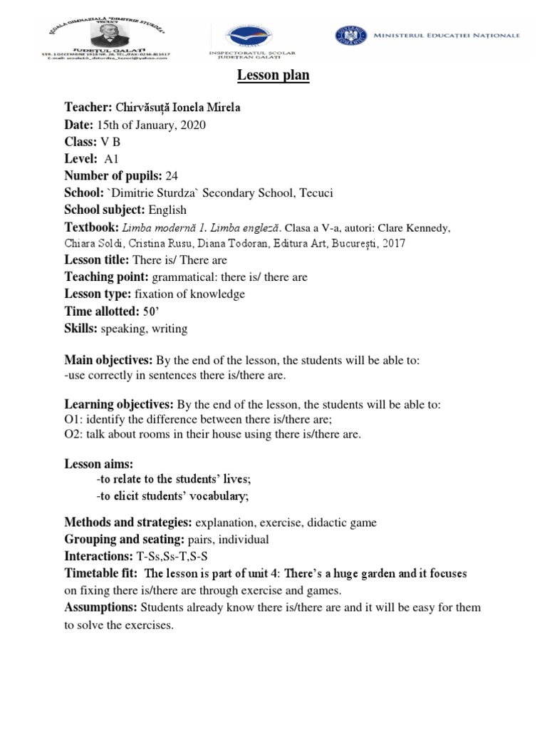 There Is There Are | PDF | Teachers | Lesson Plan