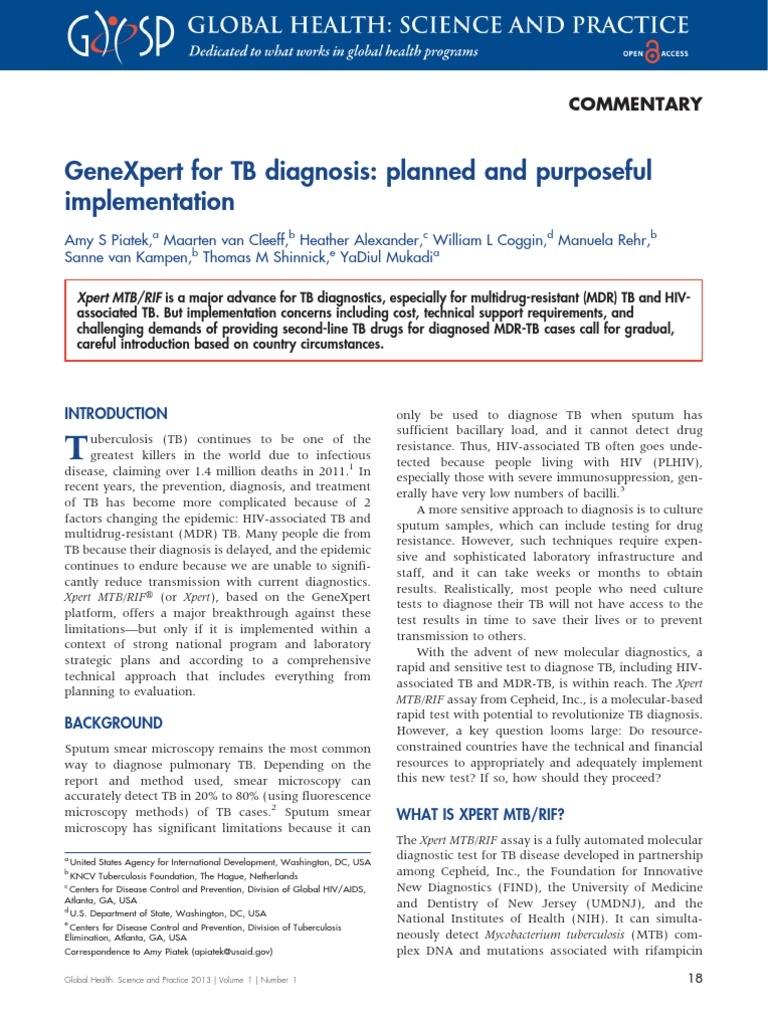 GeneXpert_for_TB_diagnosis.pdf | Tuberculosis | Clinical Medicine