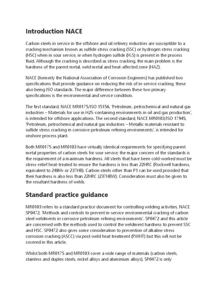 Introduction NACE | PDF | Pipe (Fluid Conveyance) | Corrosion