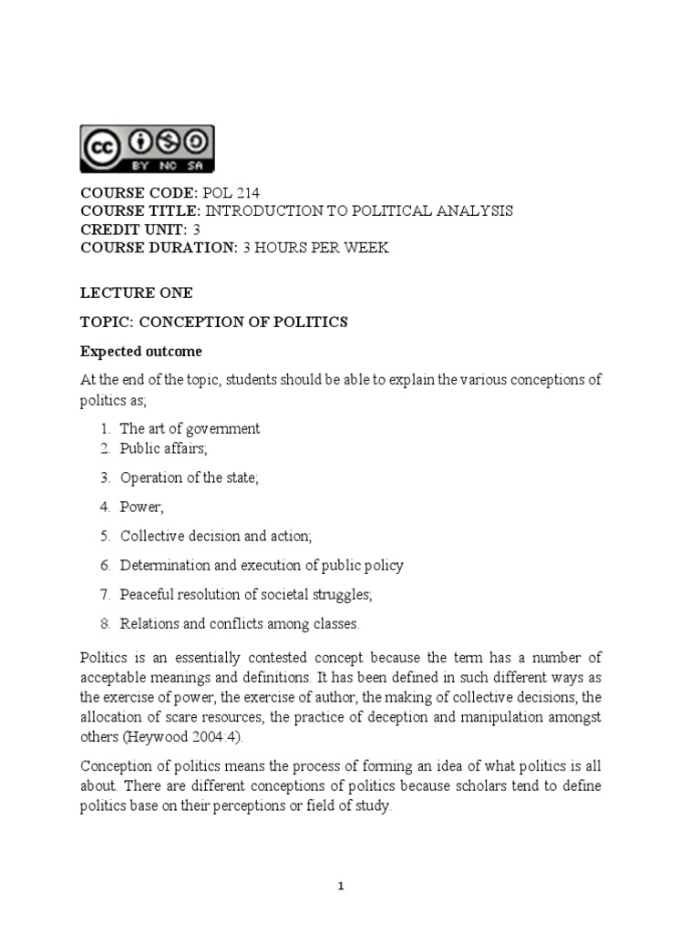Introduction To Political Analysis Lecture Notes | PDF | Scientific ...