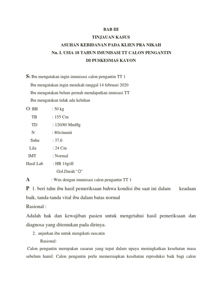 Asuhan Kebidanan Catin Usia Remaja | PDF