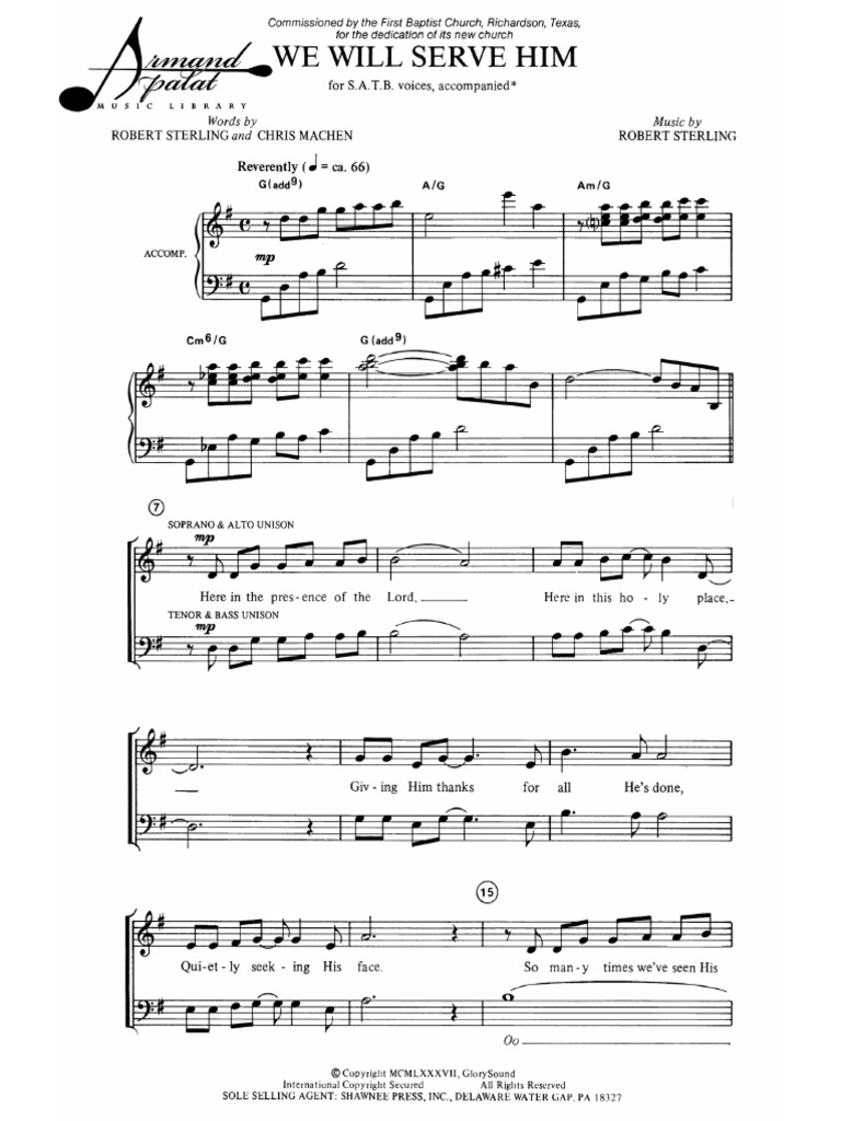 We Will Serve Him SATB No Accompaniment PDF | PDF