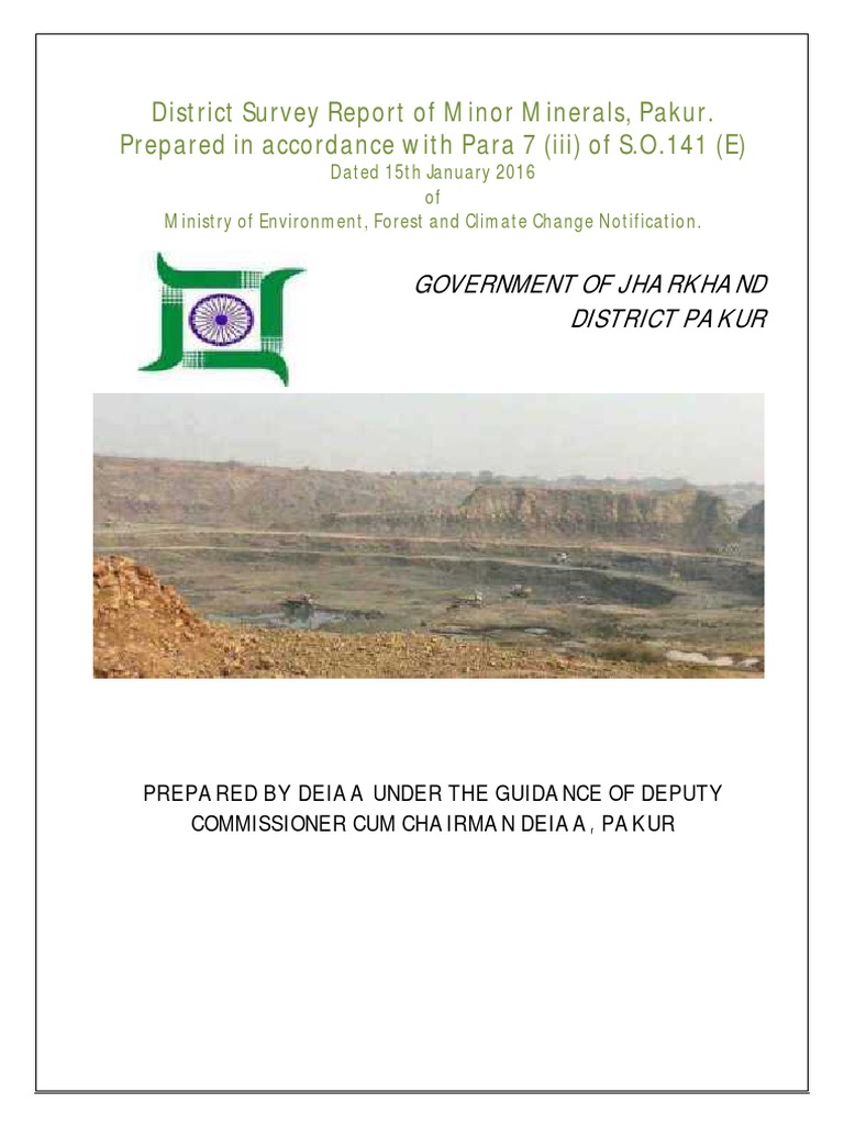 Pakur District Minor Minerals Report | PDF | Mining | Earth Sciences