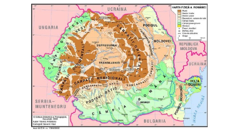 Harta Fizica A Romaniei Cu Unitati De Relief