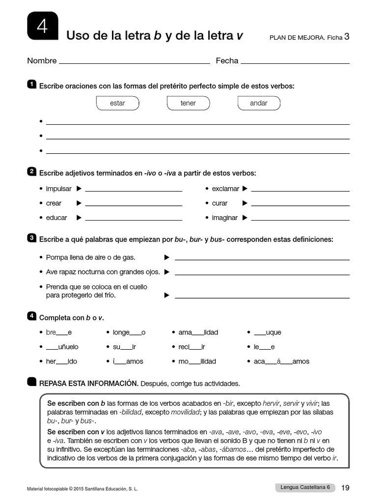 LE6 - U4 Letras B V | PDF