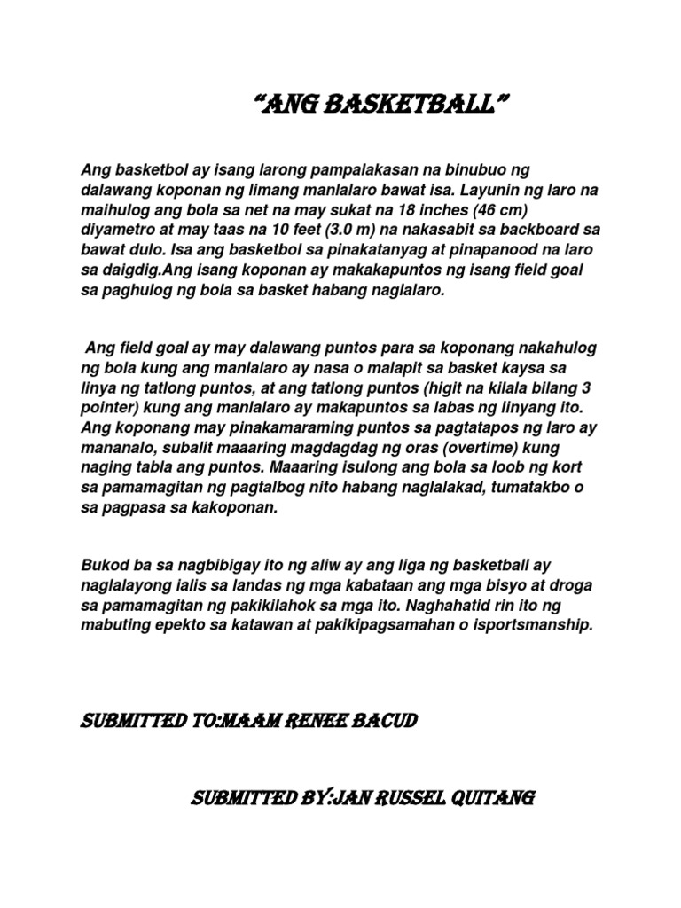 Ang Basketball | PDF