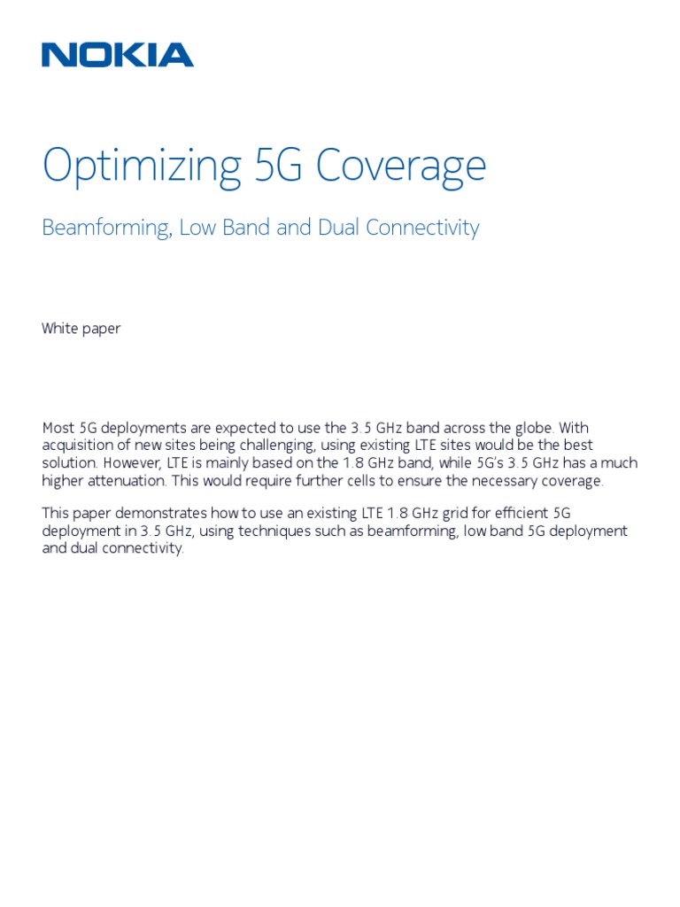Nokia 5G Coverage Optimization White Paper EN | PDF | Lte ...