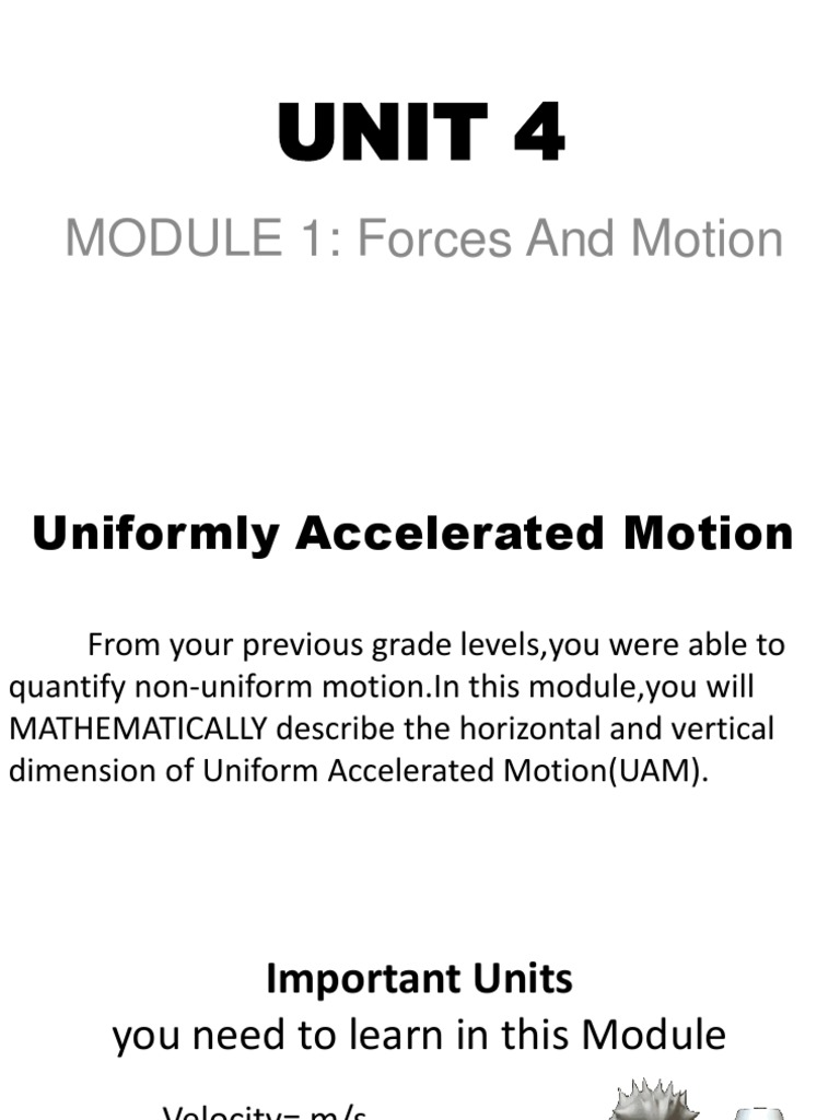 UNIT4 Uniformly Accelerated Motion | PDF | Acceleration | Space