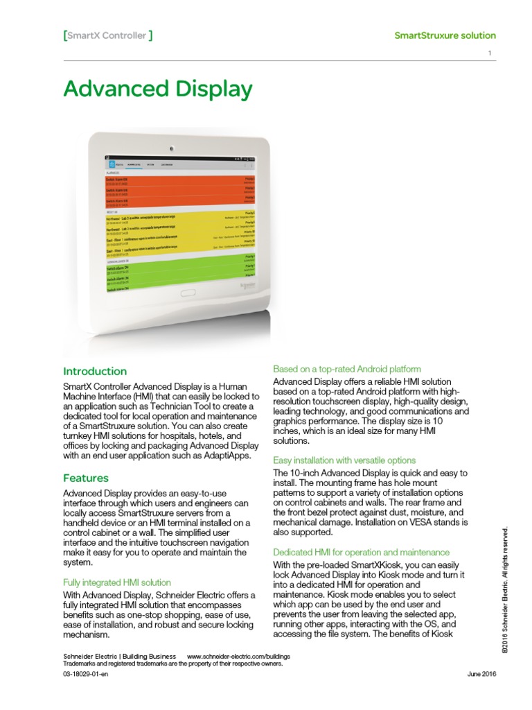 Advanced Display Specification Sheet | PDF | User Interface | Mobile App