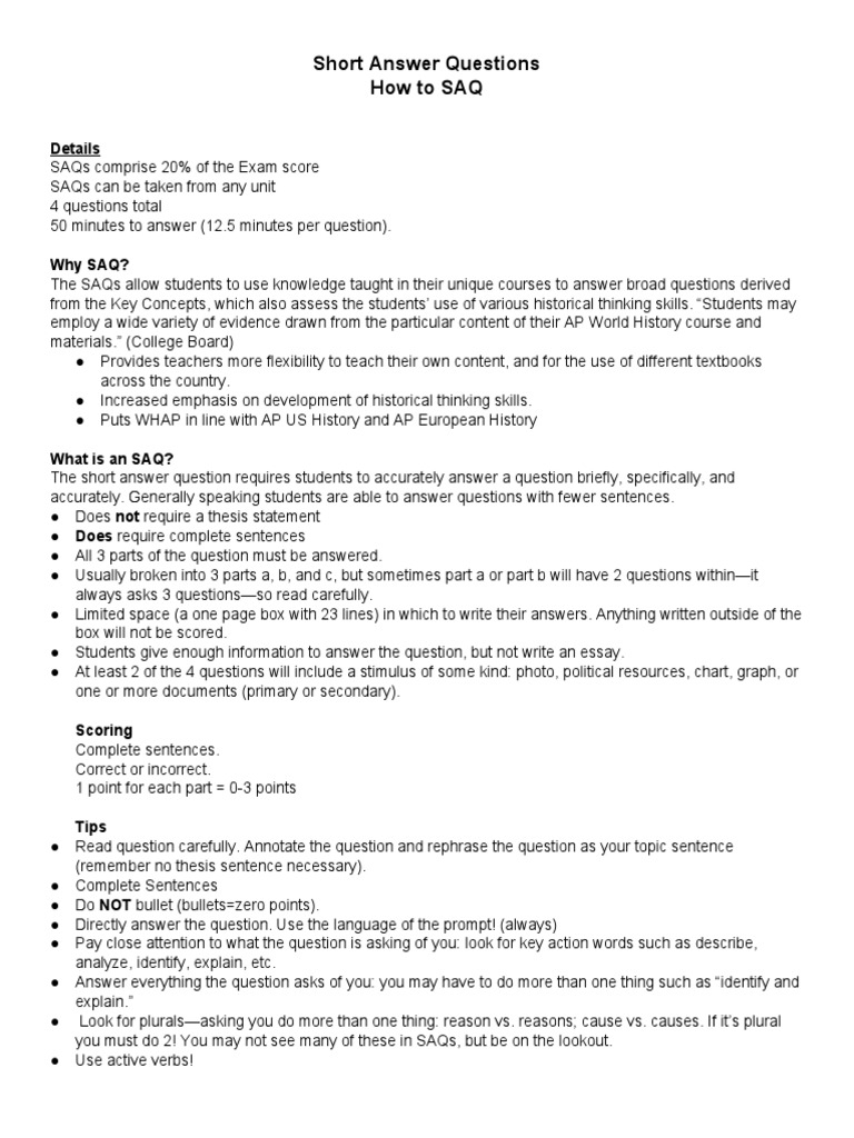 SAQ Information and Instructions PDF | PDF | Question | Communication