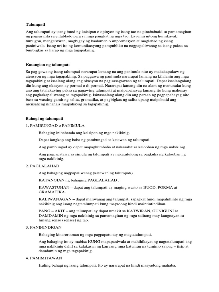 Talumpati | PDF