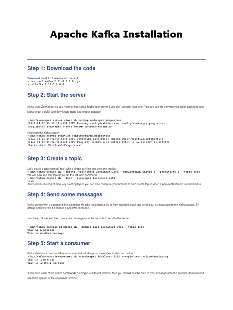 Apache Kafka Installation | PDF | Computer Networking | Software