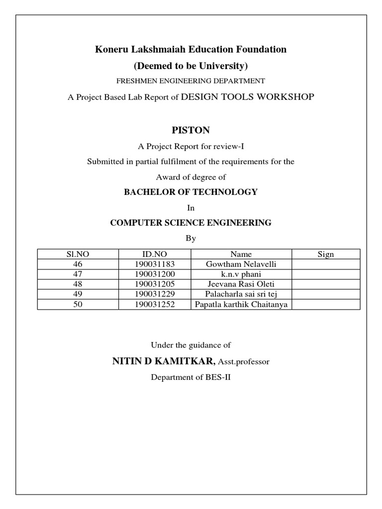 Creo Project | PDF | Piston | Cylinder (Engine)