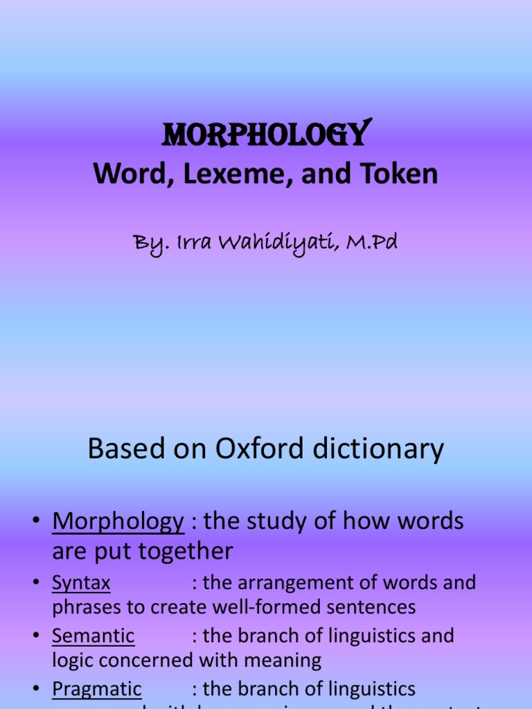 Word, Lexeme, Type, and Token | PDF