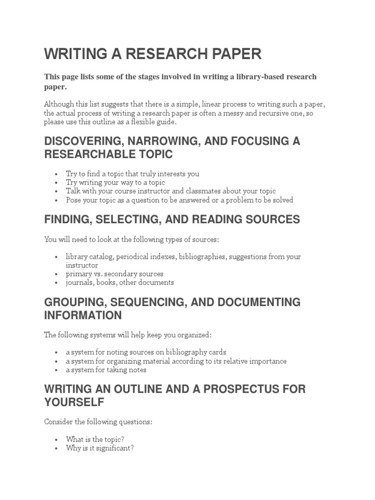 Writing A Research Paper | PDF | Citation | Justification