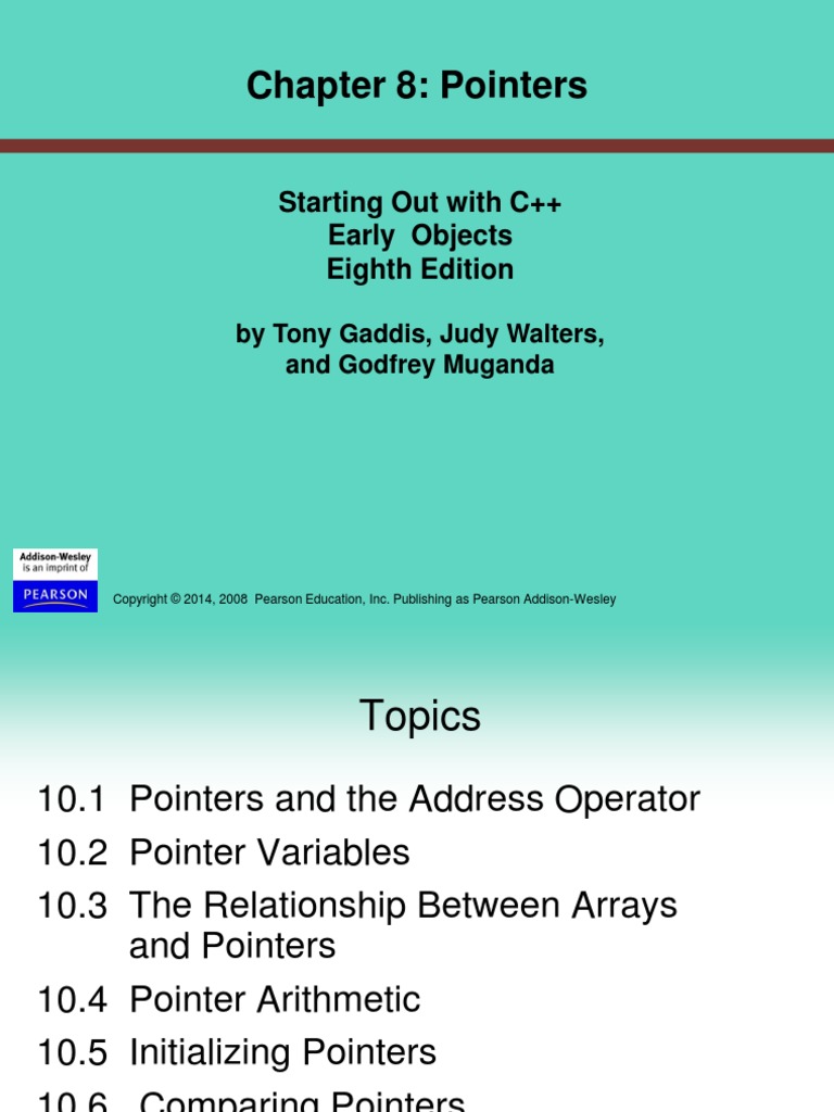 Chapter8 Pointers | PDF | Pointer (Computer Programming) | Parameter (Computer Programming)