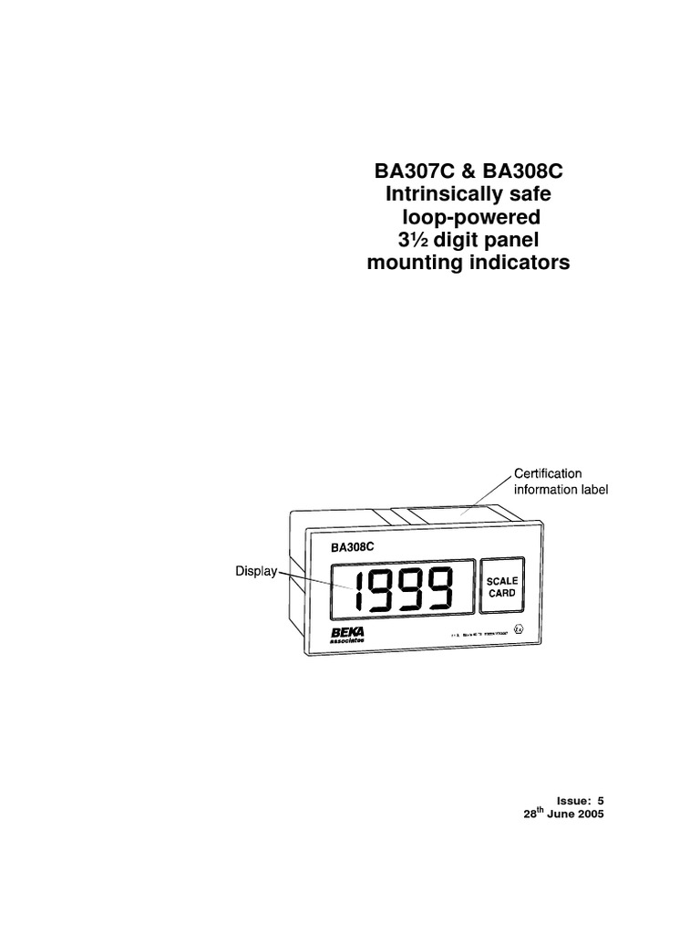 Beka Loop Indicator BA307 Manual (01-TECHNICAL - 1078911 - 1 - 2) | PDF | Calibration | Engineering