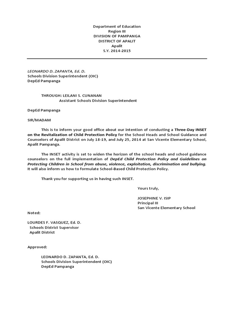 Child Protection Letter | Download Free PDF | School Counselor | Social ...