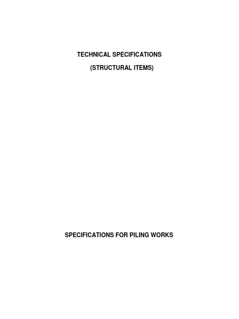 1.technical Specifications (Piling) | PDF | Deep Foundation | Specification (Technical Standard)