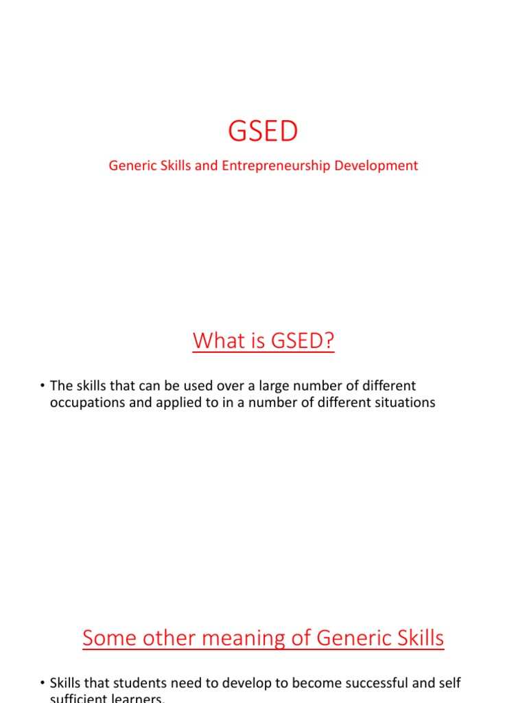 GSED | PDF | Learning | Skill