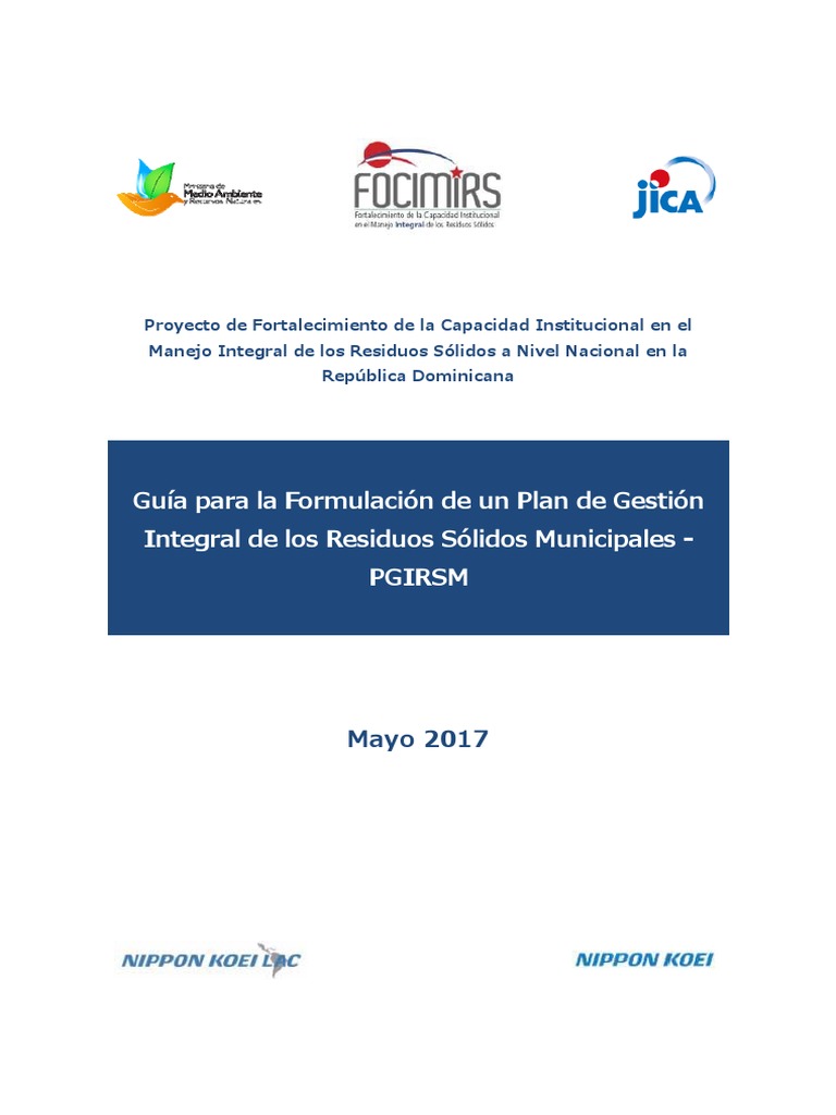 01 Guía PGIRS PDF | Descargar gratis PDF | Gestión de residuos | Residuos
