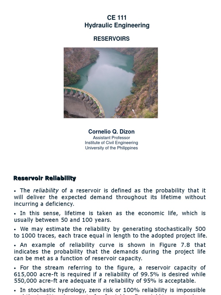 Lecture 01b - Reservoirs (Part 2) | PDF | Sediment | Reservoir