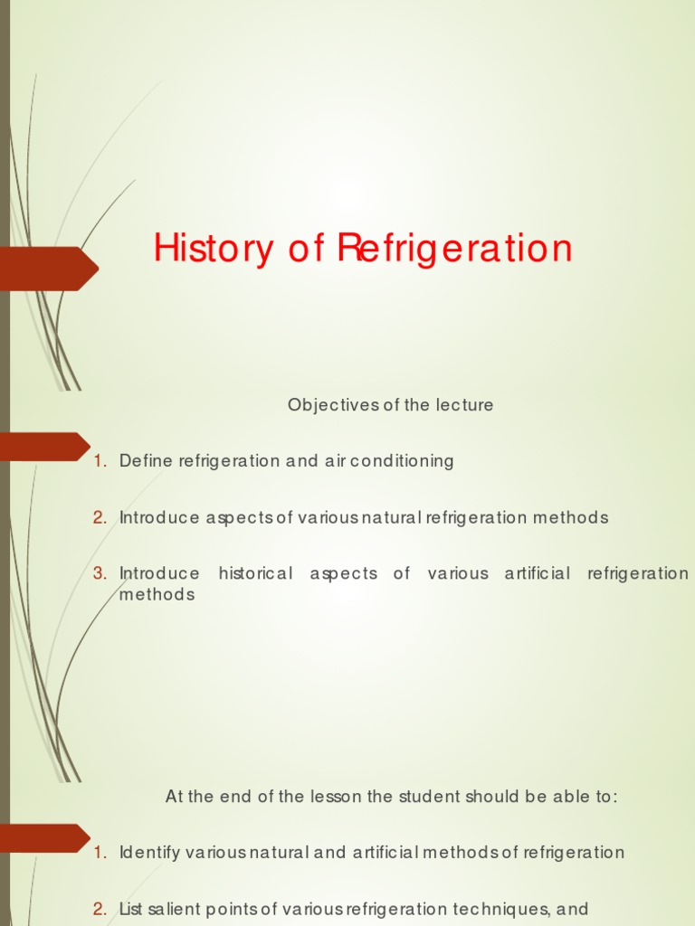 01 History of Refrigeration PDF | PDF | Refrigerator | Air Conditioning