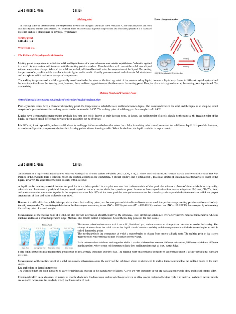 Melting vs. Boiling Points Explained | PDF | Melting Point | Boiling