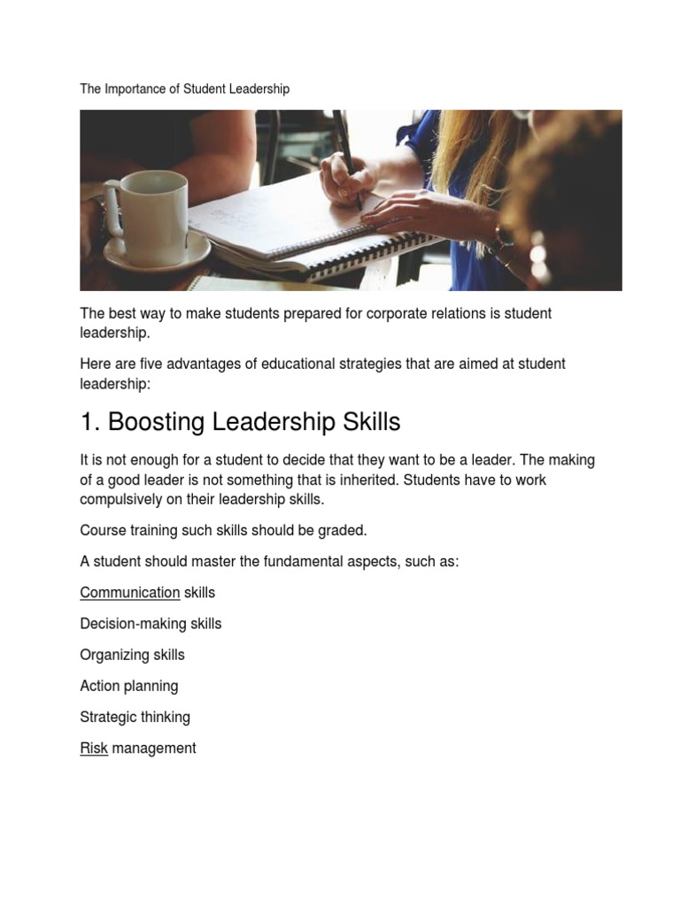 The Importance of Student Leadership | PDF | Leadership | Community