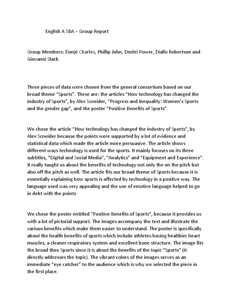 Eng Sba Group Report | PDF