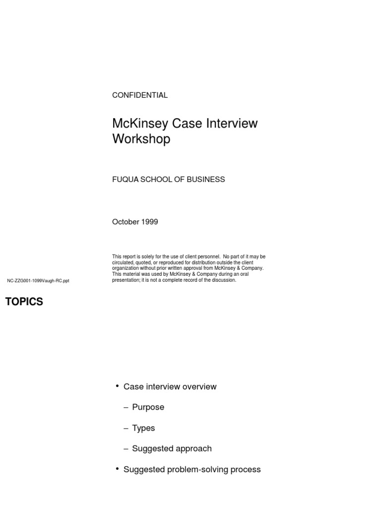 Mckinsey Cases | PDF | Hypothesis | Creativity