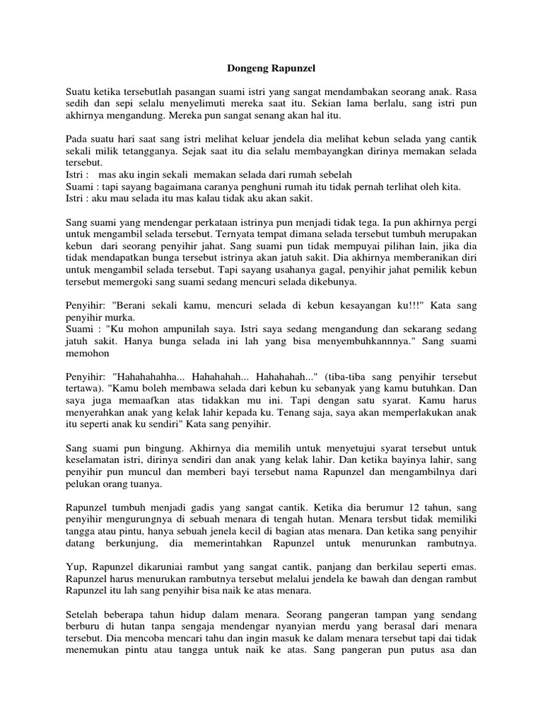 Dongeng Rapunzel | PDF