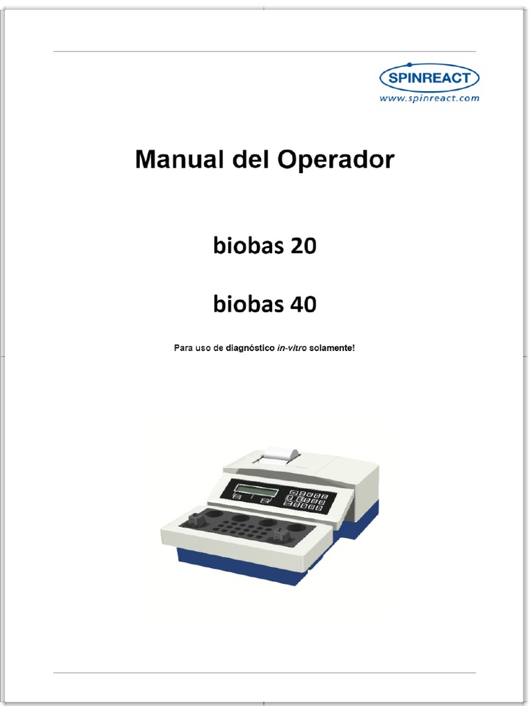 Manual Del Operador. Biobas 20. Biobas 40 PDF | PDF | Technology ...
