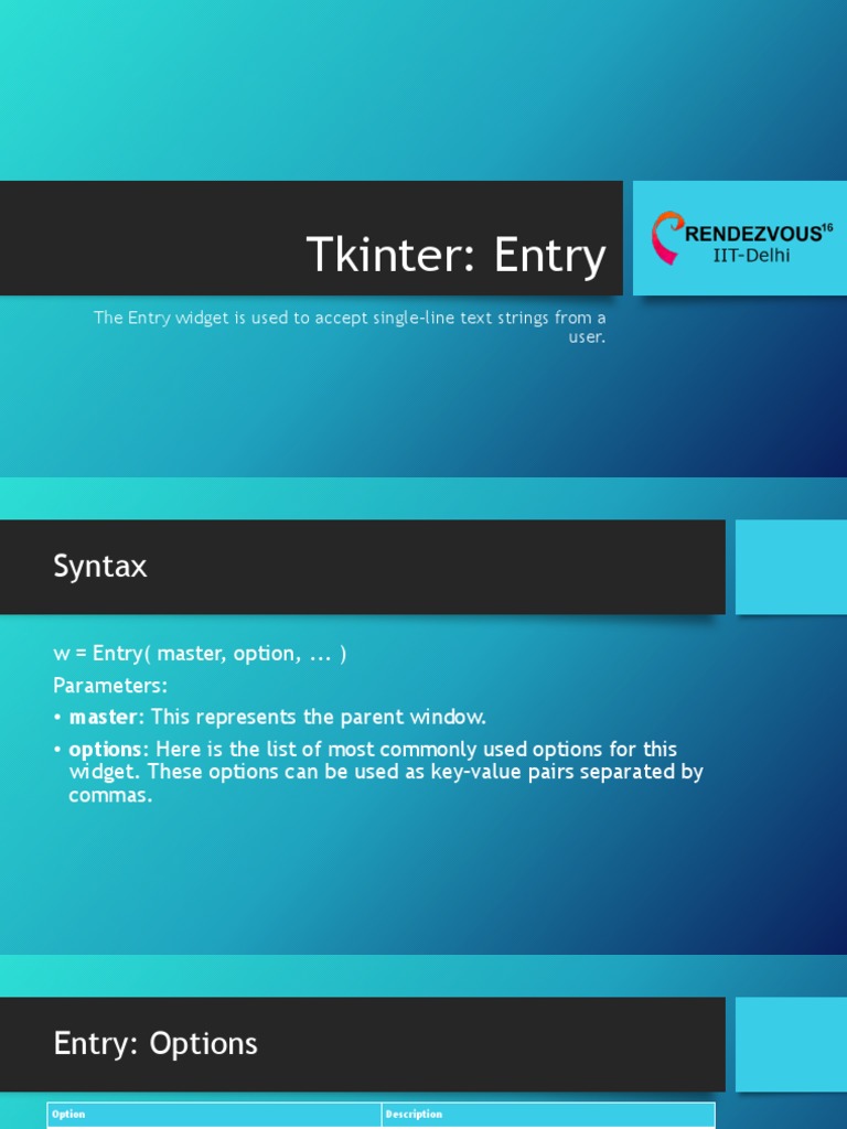 Tkinter Entry | PDF | Cursor (User Interface) | Areas Of Computer Science