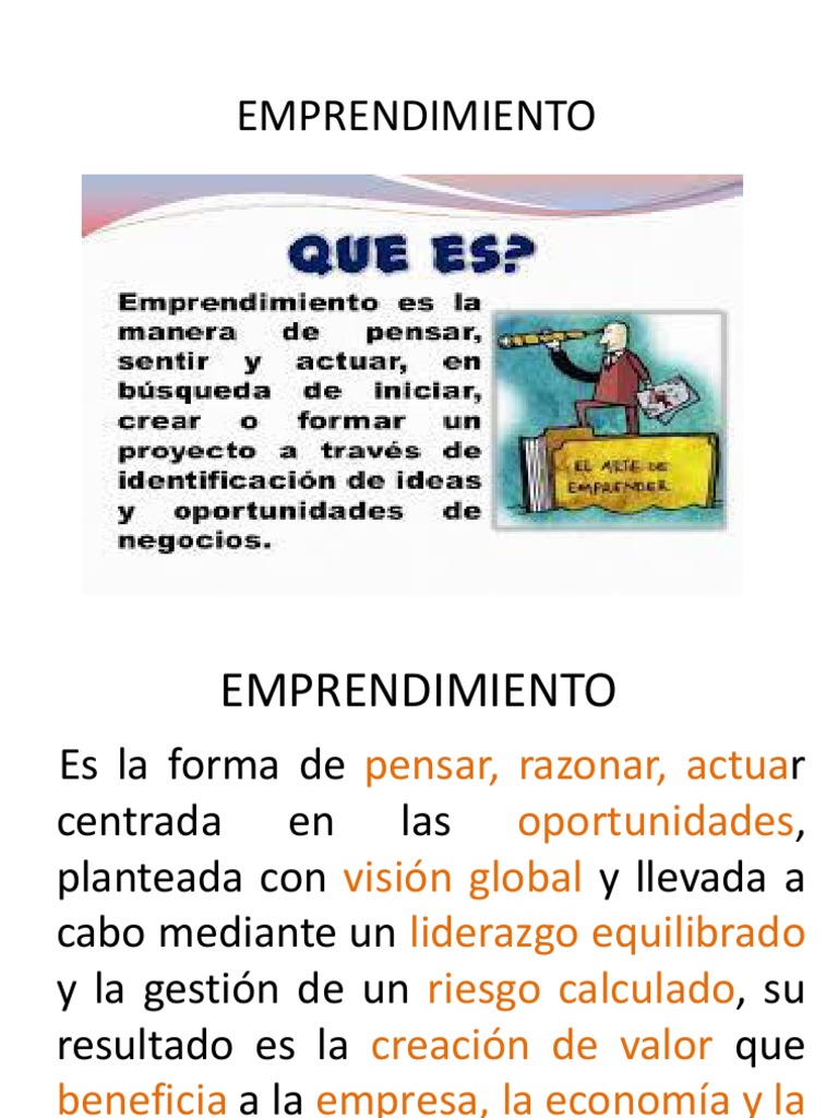 EMPRENDIMIENTO Definición | PDF | Iniciativa empresarial | Conceptos ...