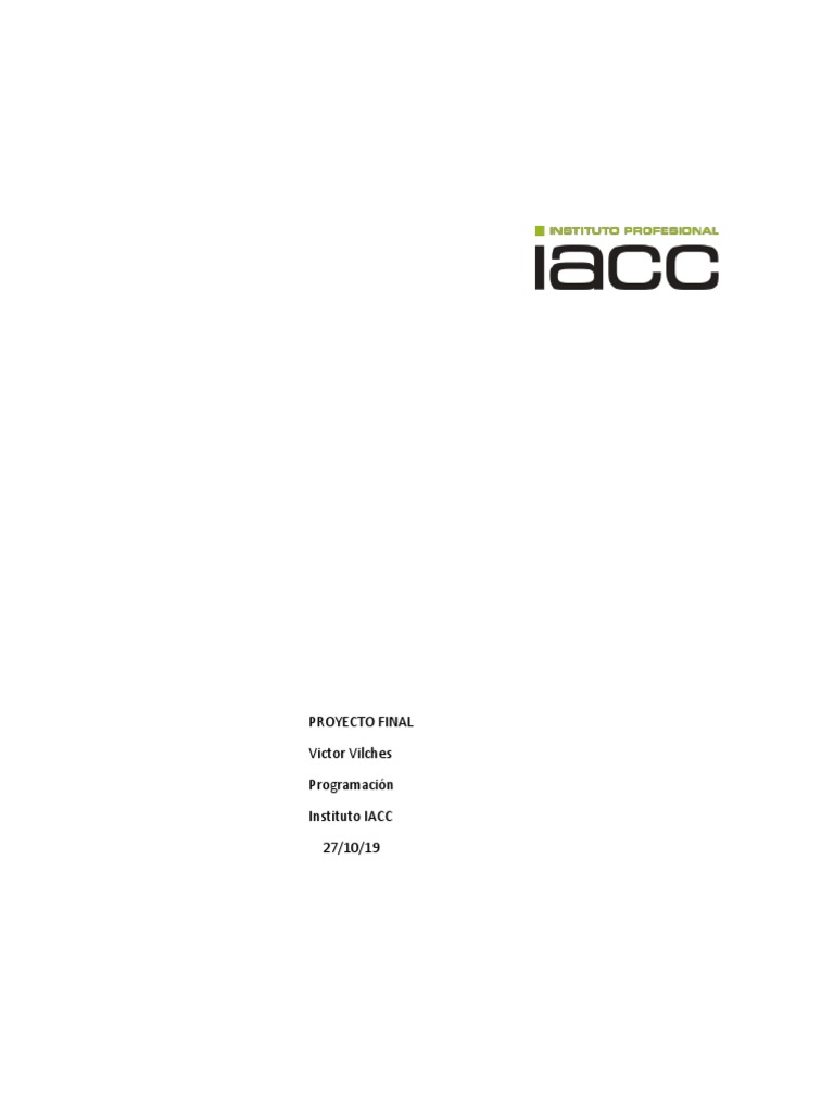 PROYECTO FINAL Programacion | PDF