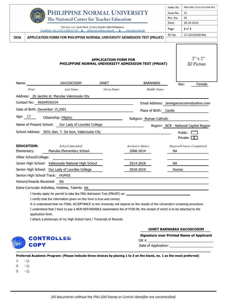 Form Ni Janet | PDF | Learning