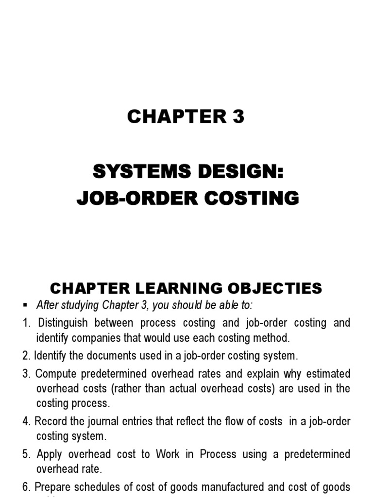 Job-Order Costing System Overview | PDF | Cost Of Goods Sold | Cost